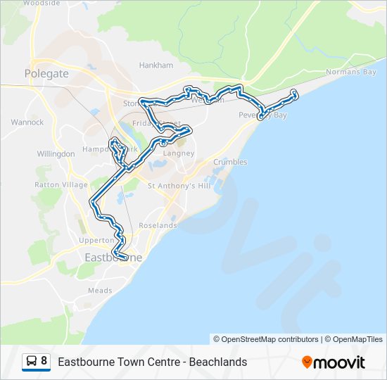 8 Route: Schedules, Stops & Maps - Eastbourne Town Centre (Updated)