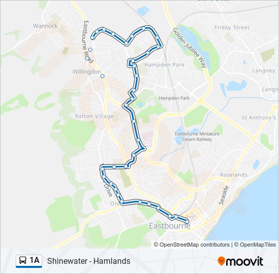 1a Route: Schedules, Stops & Maps - Eastbourne Town Centre (Updated)