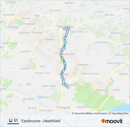 51 Route: Schedules, Stops & Maps - Hailsham (Updated)