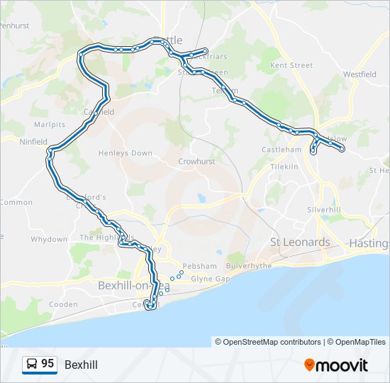 95 Route: Schedules, Stops & Maps - Bexhill (Updated)