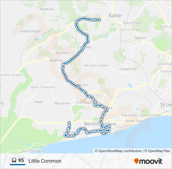 95 Route: Schedules, Stops & Maps - Little Common (Updated)
