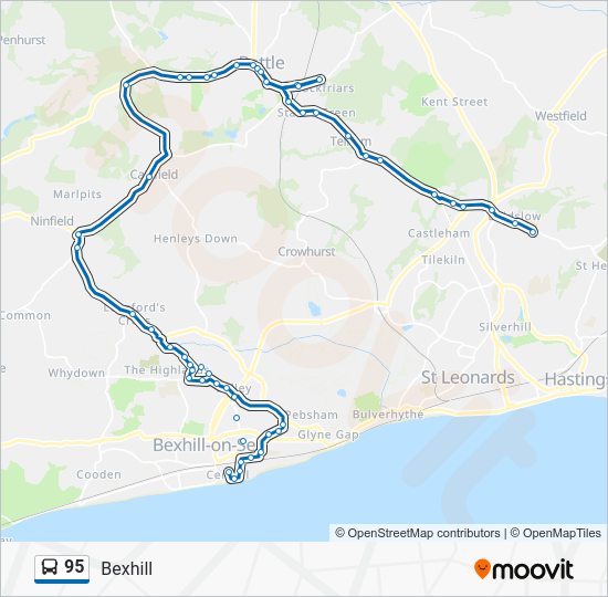 95 Route: Schedules, Stops & Maps - Bexhill (Updated)