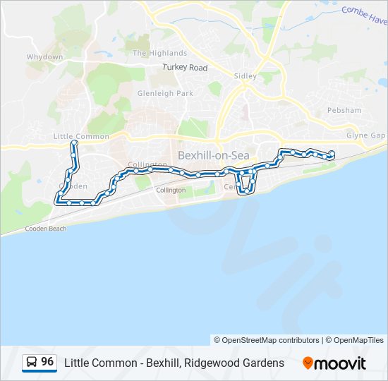 96 Route: Schedules, Stops & Maps - Little Common (Updated)