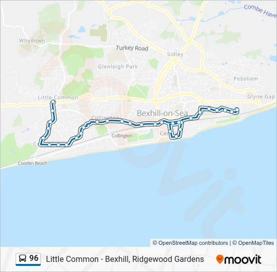 96 Route: Schedules, Stops & Maps - Little Common (Updated)