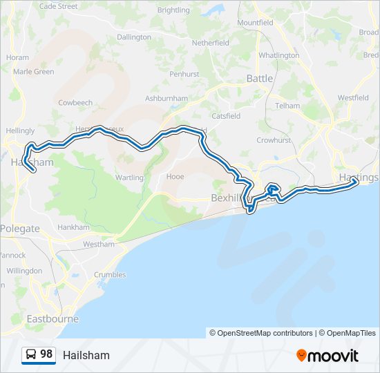 98 Route: Schedules, Stops & Maps - Hailsham (Updated)