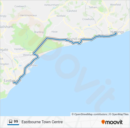 99 Route: Schedules, Stops & Maps - Eastbourne Town Centre (Updated)