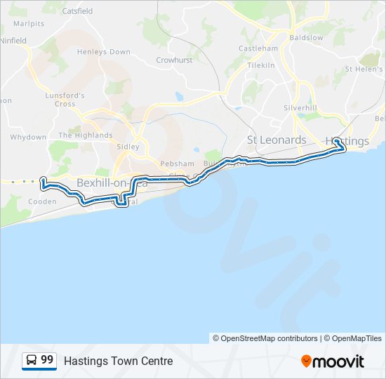 99 Route: Schedules, Stops & Maps - Hastings Town Centre (Updated)
