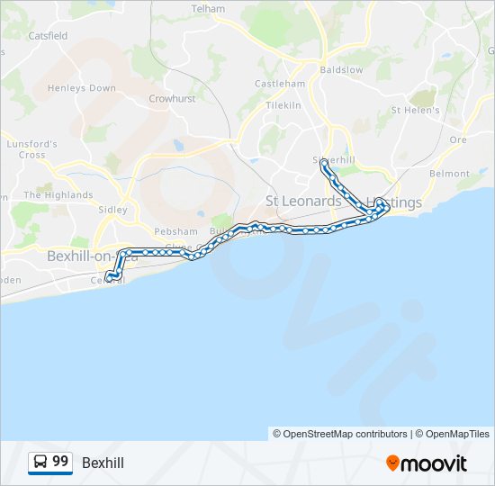 99 Route: Schedules, Stops & Maps - Bexhill (Updated)