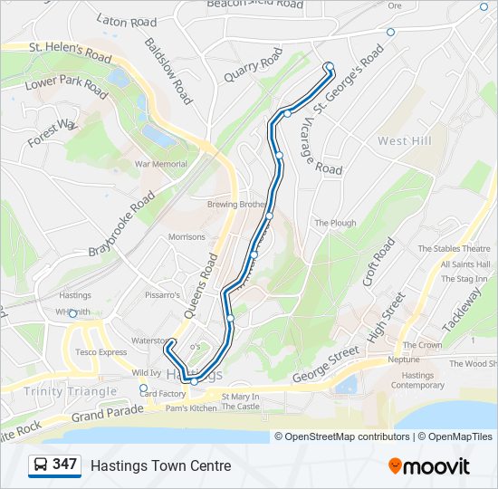 347 Route: Schedules, Stops & Maps - Hastings Town Centre (Updated)