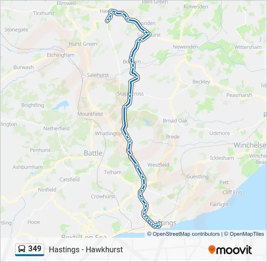 349 Route: Schedules, Stops & Maps - The Moor (Updated)