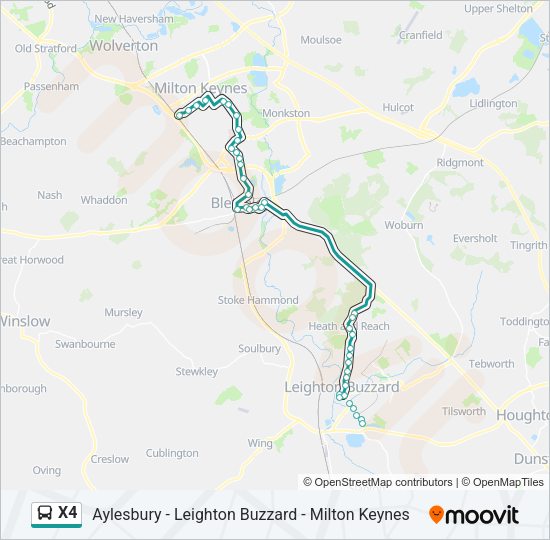 X4 Route: Schedules, Stops & Maps - Leighton Buzzard (Updated)