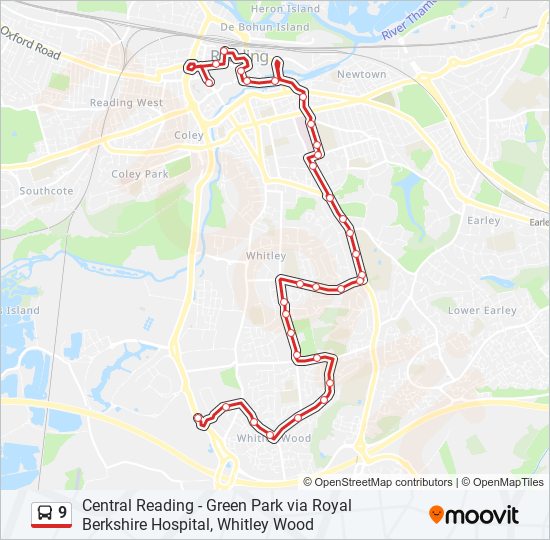 9 Route: Schedules, Stops & Maps - Worton Grange (Updated)