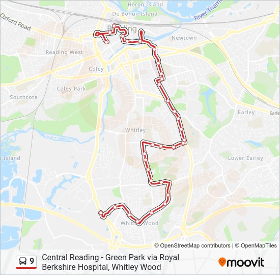 9 Route: Schedules, Stops & Maps - Worton Grange (Updated)