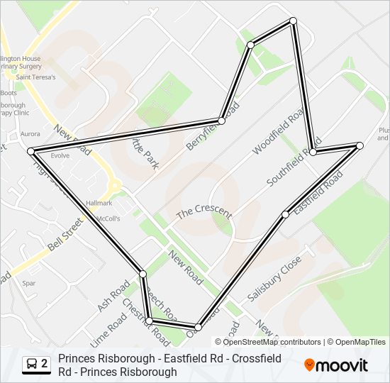 2 Route: Schedules, Stops & Maps - Princes Risborough (Updated)
