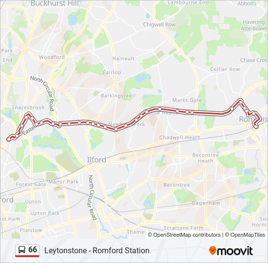 66 Route: Schedules, Stops & Maps - Leytonstone (Updated)