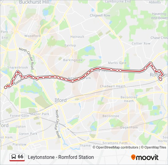 66 Route: Schedules, Stops & Maps - Leytonstone (Updated)