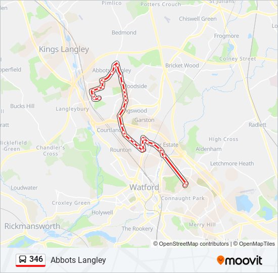 346 Route: Schedules, Stops & Maps - Abbots Langley (Updated)