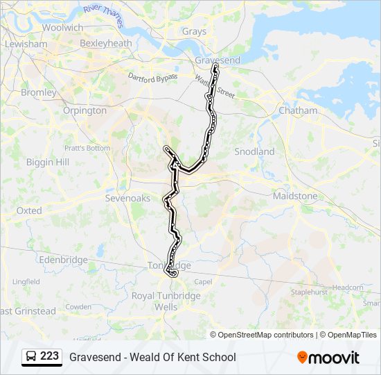 223 Route: Schedules, Stops & Maps - Tonbridge (Updated)