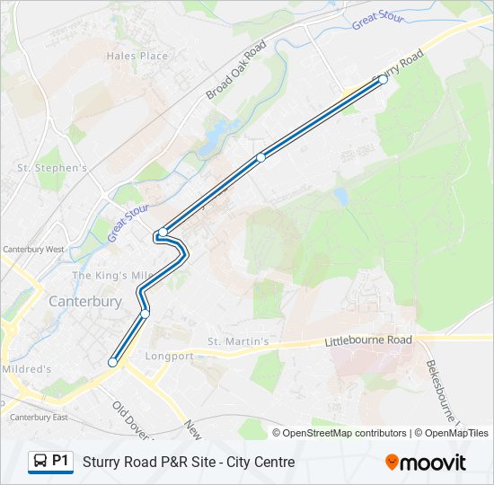 p1 Route: Schedules, Stops & Maps - Vauxhall (Updated)