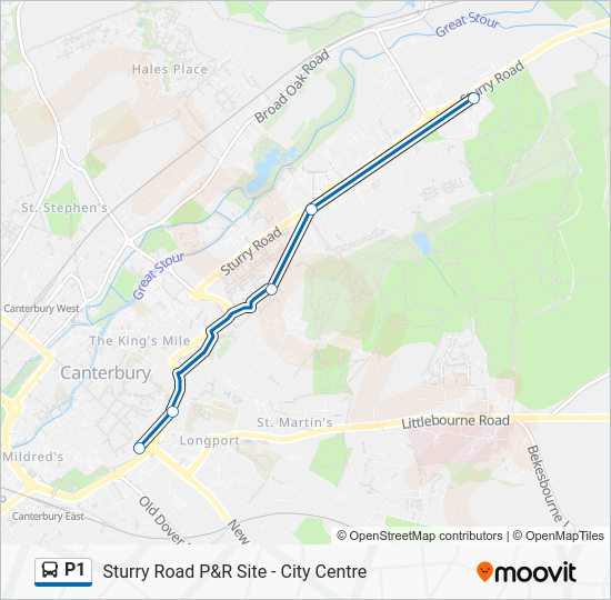 P1 Route: Schedules, Stops & Maps - Vauxhall (Updated)