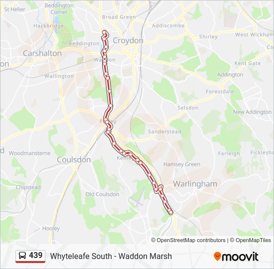 439 Route: Schedules, Stops & Maps - Whyteleafe South (Updated)