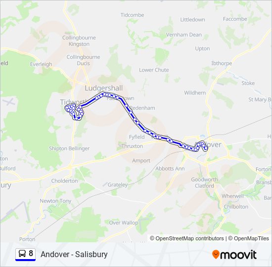 8 Route: Schedules, Stops & Maps - Tidworth (Updated)