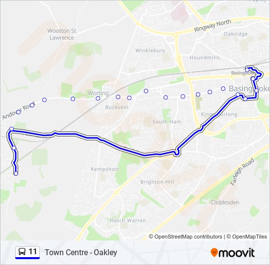 11 Route: Schedules, Stops & Maps - East Oakley (Updated)