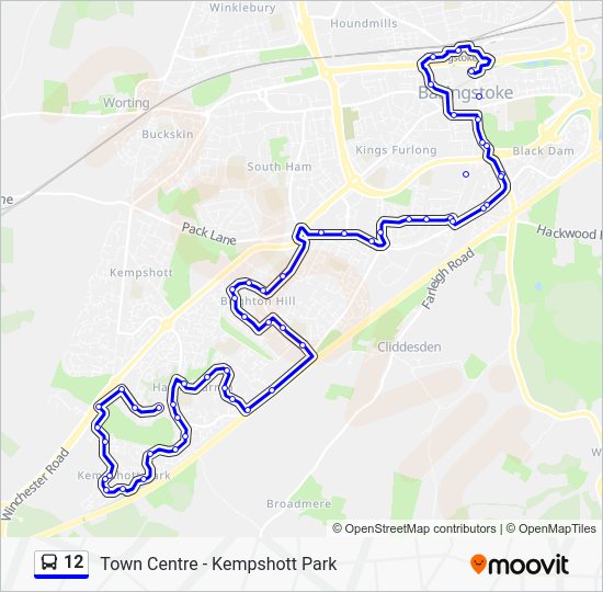 12 Route: Schedules, Stops & Maps - Basingstoke (Updated)