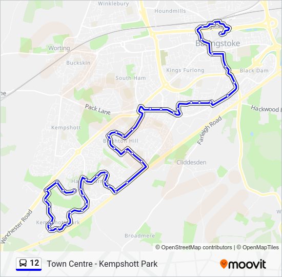 12 Route: Schedules, Stops & Maps - Basingstoke (Updated)