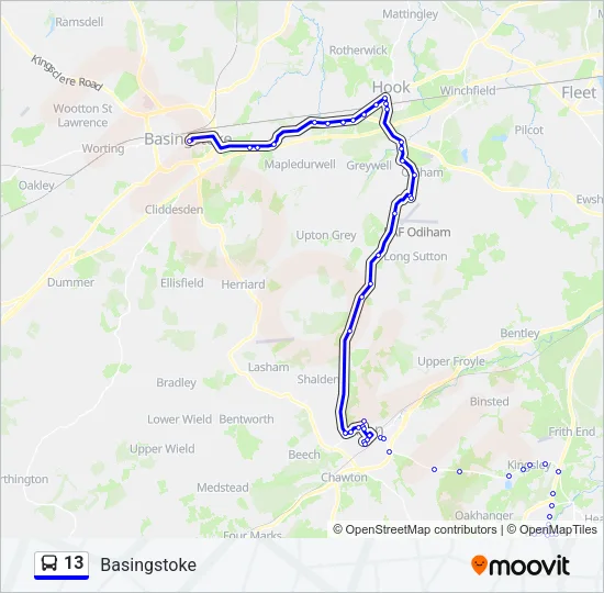 13 Route: Schedules, Stops & Maps - Basingstoke (Updated)