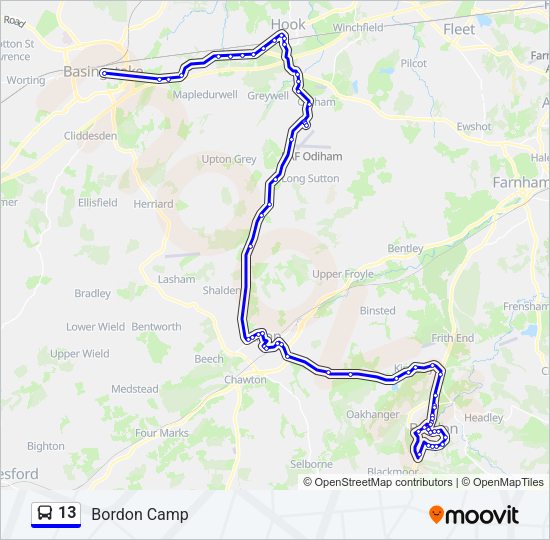 13 Route: Schedules, Stops & Maps - Bordon Camp (Updated)