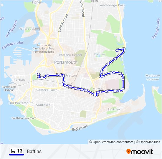 13 Route: Schedules, Stops & Maps - Baffins (Updated)