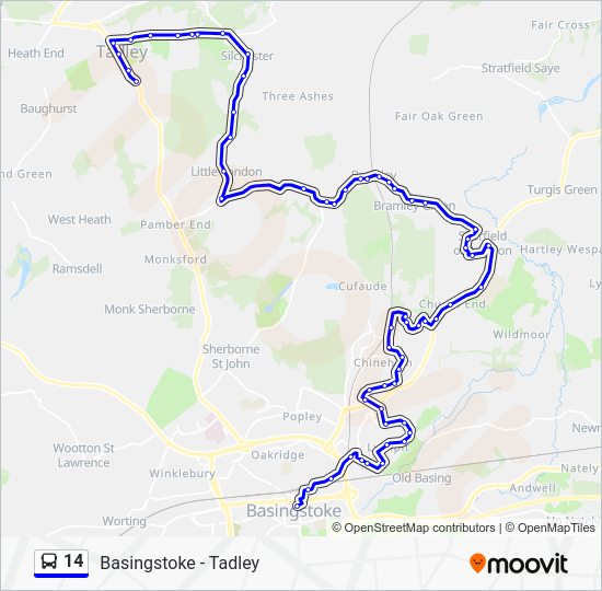 14 Route: Schedules, Stops & Maps - Tadley (Updated)