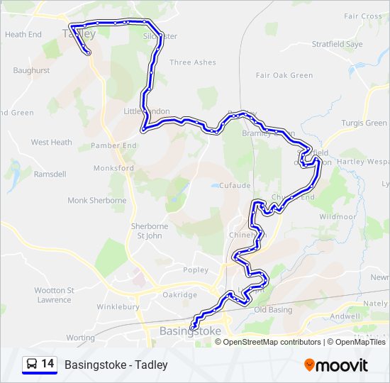 14 Route: Schedules, Stops & Maps - Tadley (Updated)