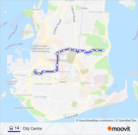 14 Route: Schedules, Stops & Maps - City Centre (Updated)