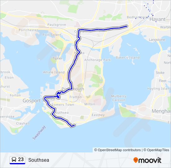 23 Route: Schedules, Stops & Maps - Southsea (Updated)