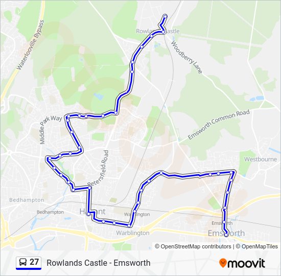27 Route: Schedules, Stops & Maps - Rowlands Castle (Updated)