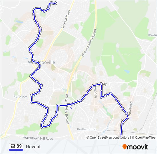 39 Route: Schedules, Stops & Maps - Havant (Updated)