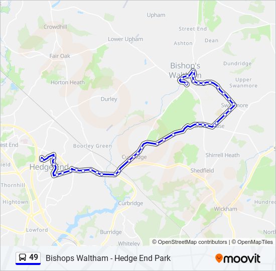 49 Route: Schedules, Stops & Maps - Bishops Waltham (Updated)