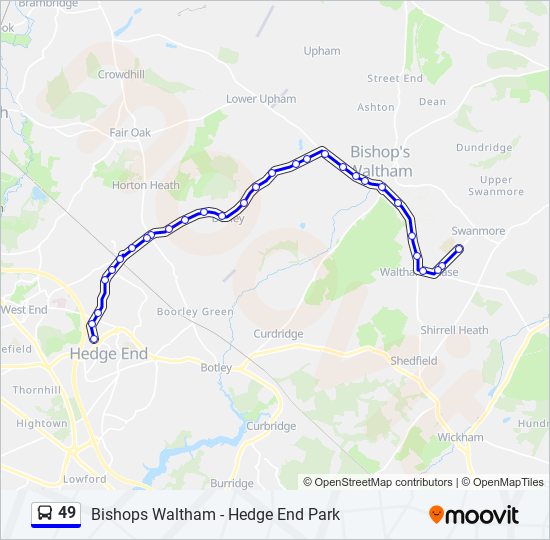 49 Route: Schedules, Stops & Maps - Swanmore (Updated)