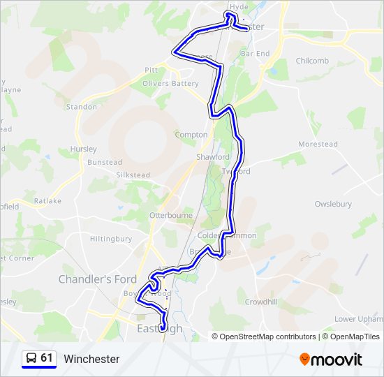 61 Route: Schedules, Stops & Maps - Winchester (Updated)
