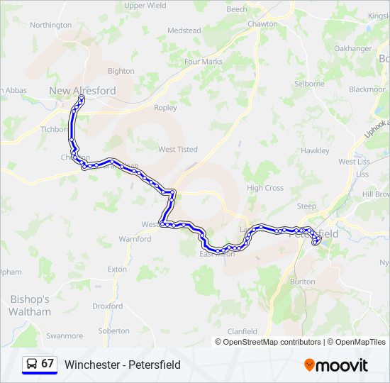 67 Route: Schedules, Stops & Maps - New Alresford (Updated)