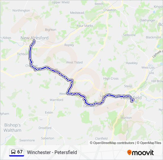 67 Route: Schedules, Stops & Maps - New Alresford (Updated)