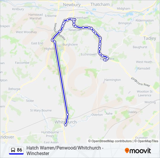 86 Route: Schedules, Stops & Maps - Kingsclere (Updated)