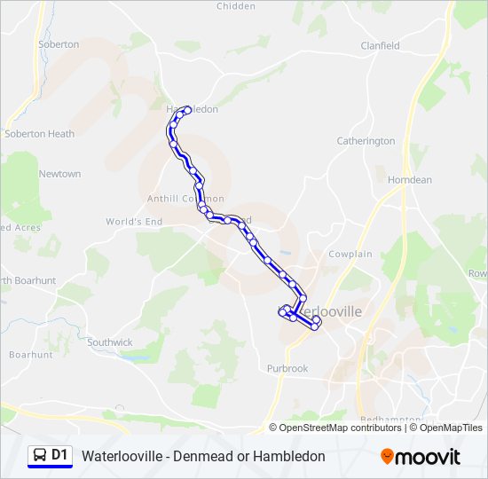 d1 Route: Schedules, Stops & Maps - Waterlooville (Updated)