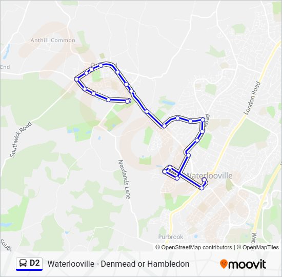 D2 Route: Schedules, Stops & Maps - Waterlooville (Updated)