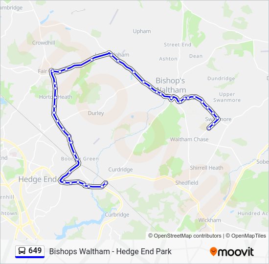 649 Route: Schedules, Stops & Maps - Curdridge (Updated)