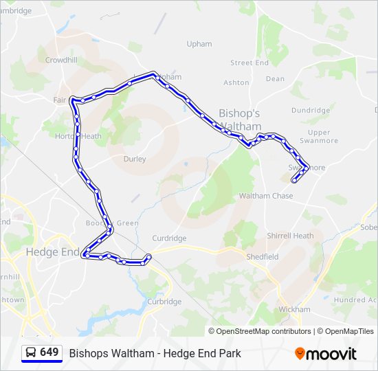 649 Route: Schedules, Stops & Maps - Swanmore (Updated)