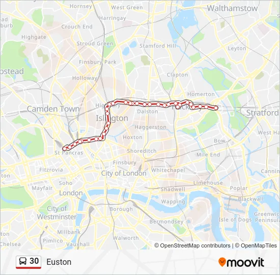 30 Route: Schedules, Stops & Maps - Euston (Updated)