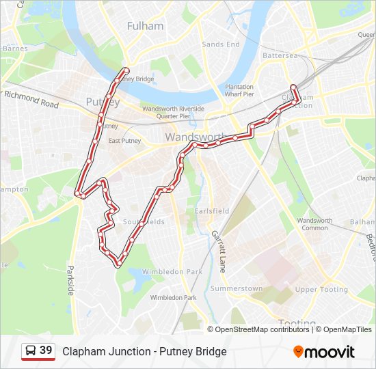 39 Route: Schedules, Stops & Maps - Putney Bridge (Updated)